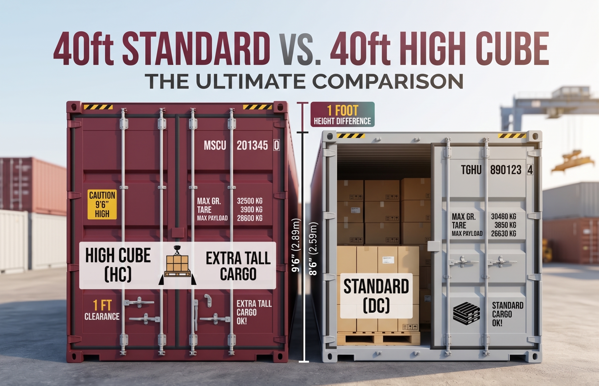 40ft Standard vs. 40ft High Cube Container – TraceContainer